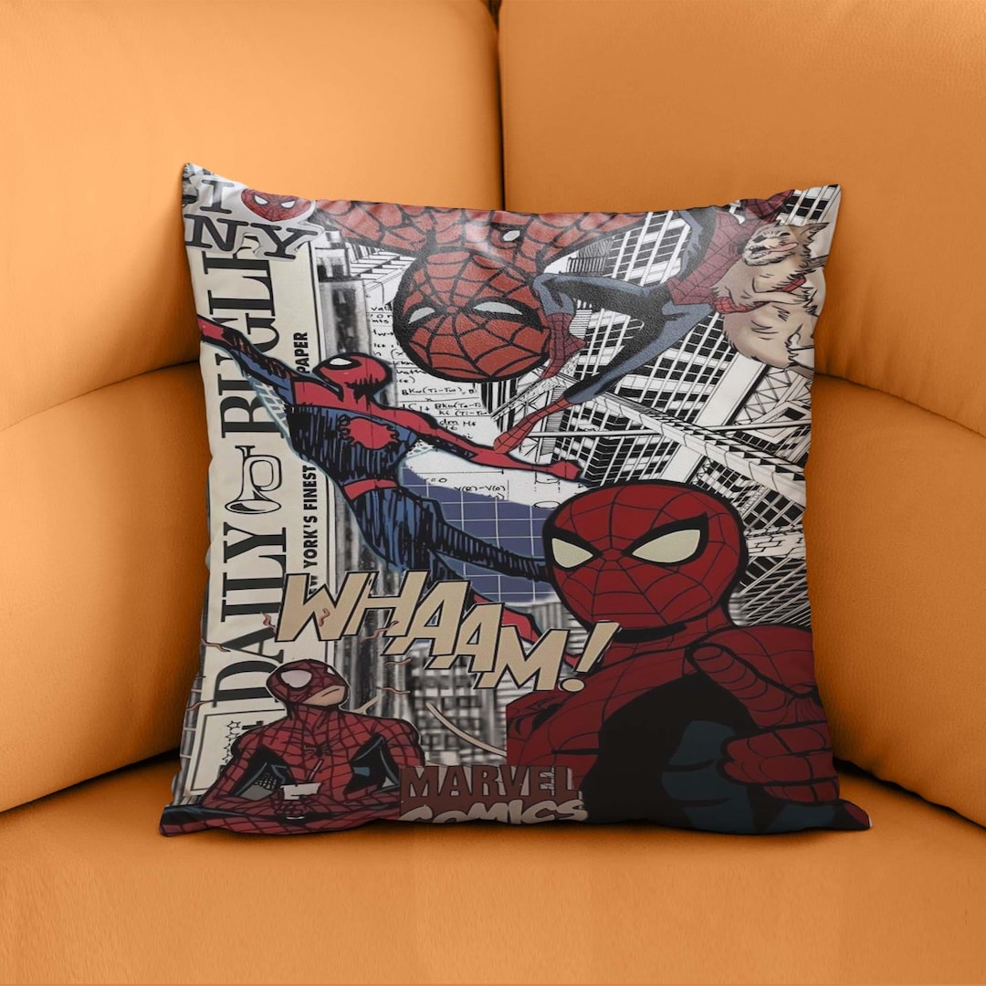 Spider Man Pillow Cover, Comic Cushion, Superhero Throw Pillow ...