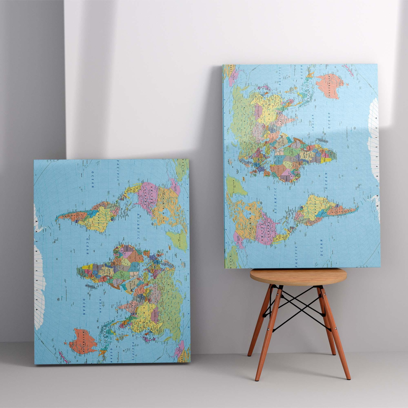 World Map Canvas, Large Wall Map Print, Educational Map Poster,travel ...
