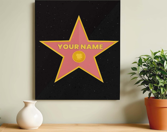 Custom Hollywood Star Poster, Personalized Walk of Fame Star Print ...
