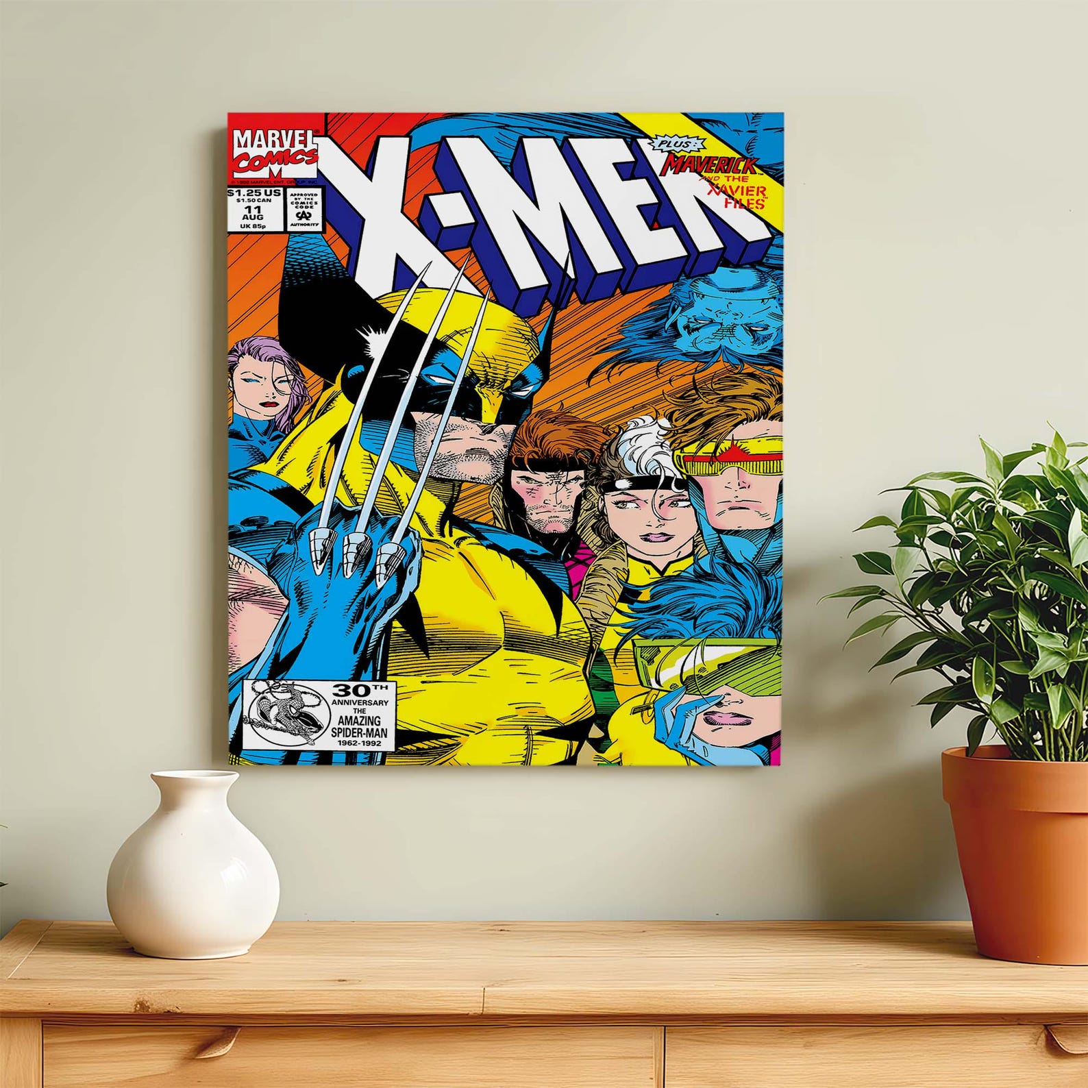 X-men, Comics Cartoon Cover Canvas, Wolverine, Superhero Wall Art ...