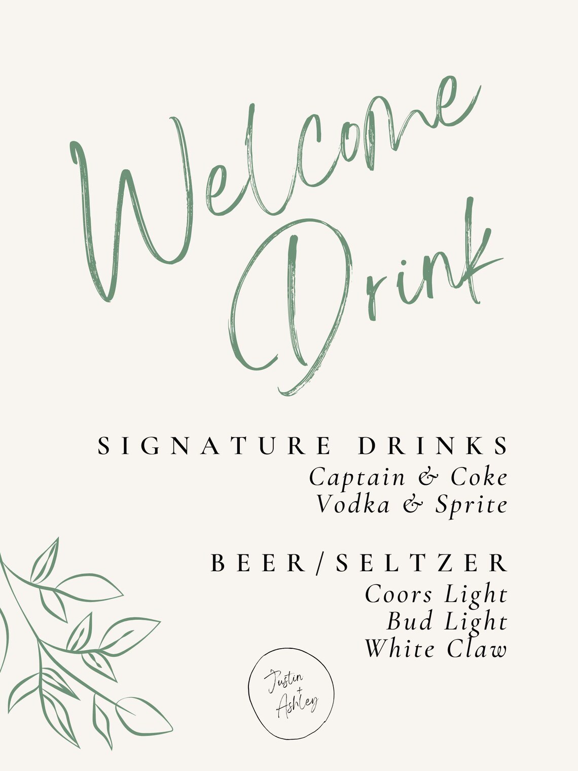 Wedding Welcome Drink Sign - Etsy