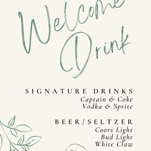 Wedding Welcome Drink Sign - Etsy