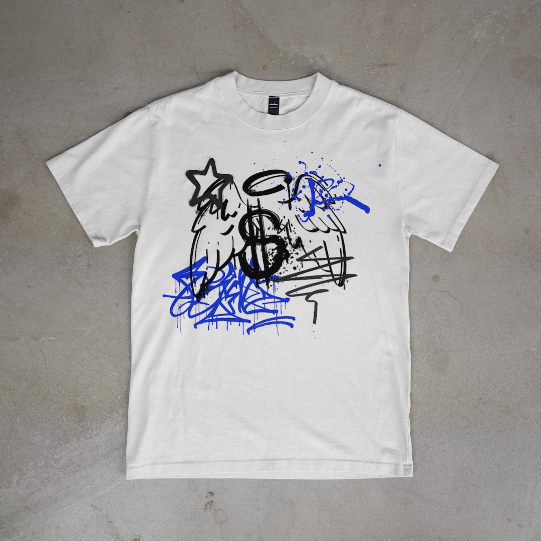 Oversized Street Wear Urban Graffiti T-shirt, Y2k Black Tee, Street ...