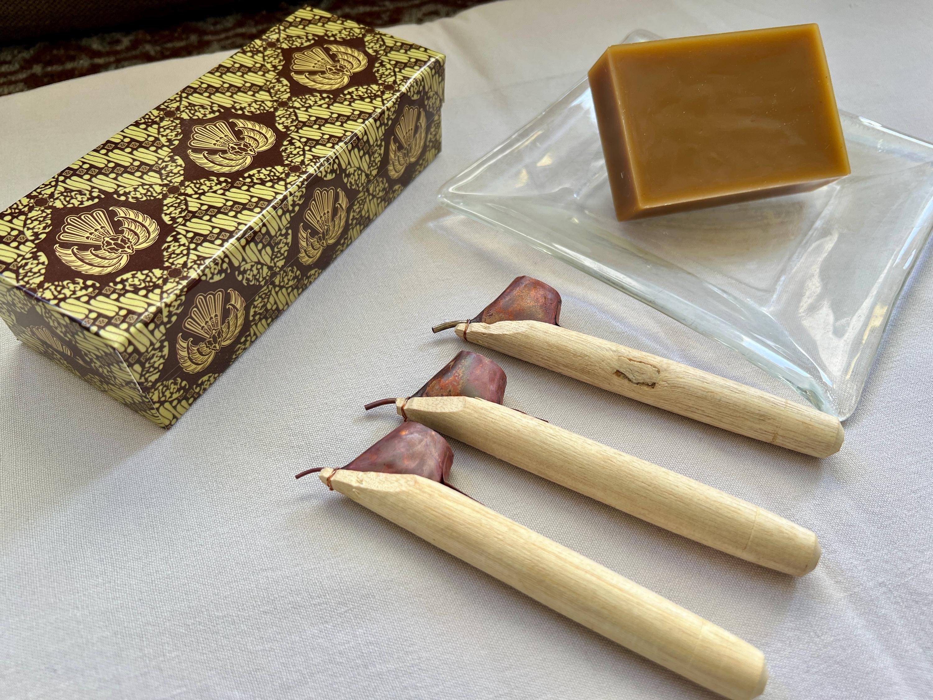 Batik Pen Tjanting Set of 3 Sizes With One Block of Traditional Batik ...