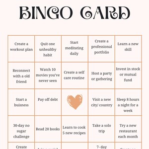 2025 Bingo Vision Board - Etsy