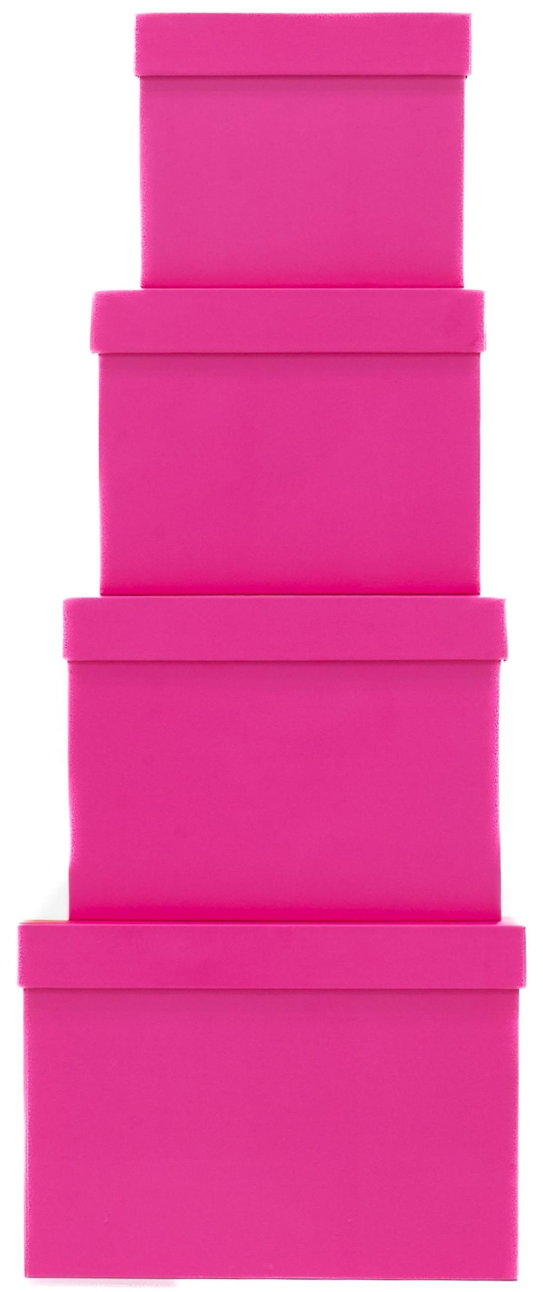 Set of 4 Nested Square Paperboard Gift Boxes With Matching Lids, 1 Lb ...