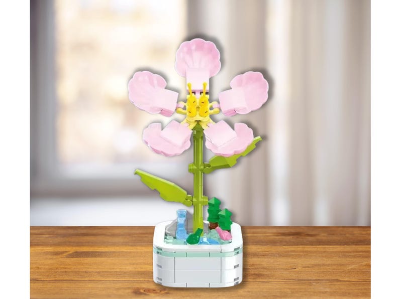 DIY Lego Plant Kit, Block Brick Building, Flower Model Toy, Home Desk ...