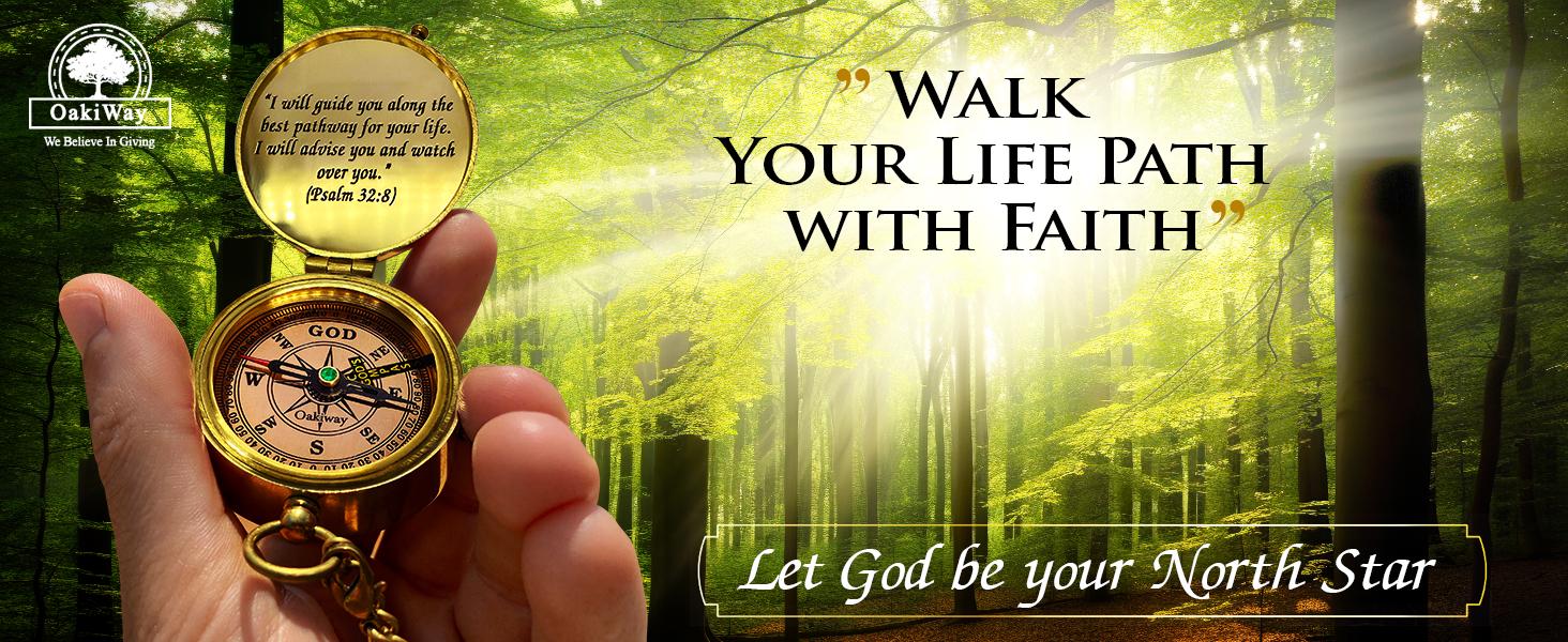 God's Path Compass - Religious Gifts for Men, Baptism Gift for Teenage ...