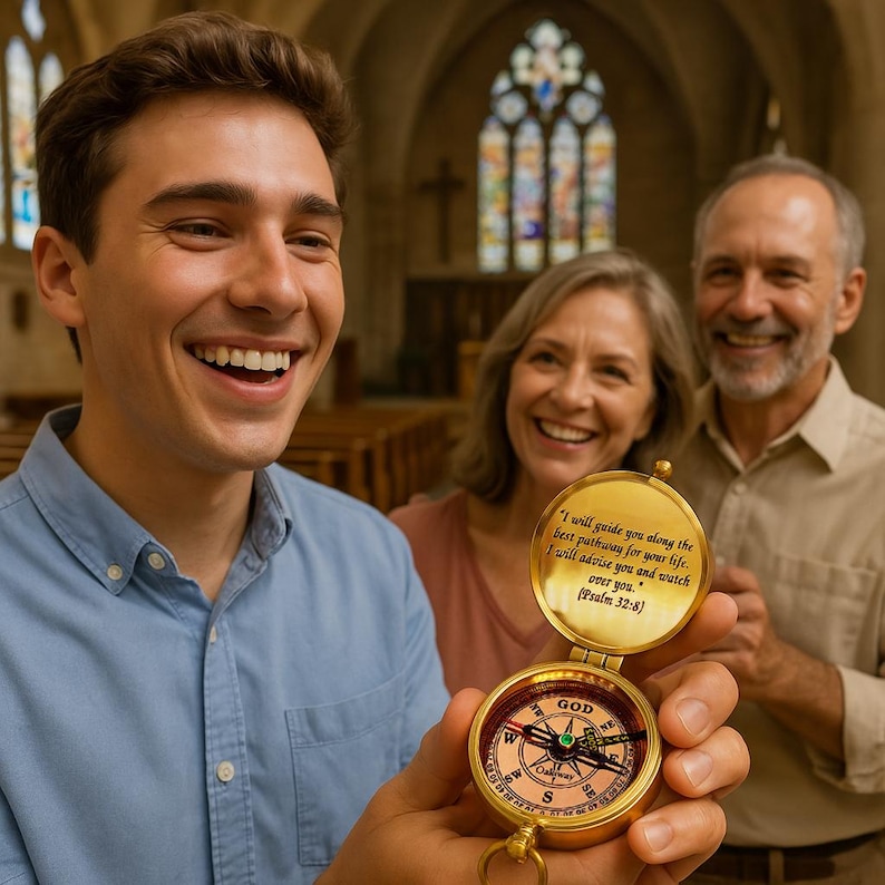 God's Path Compass – Religious Gifts for Men, Baptism Teenage Boys ...