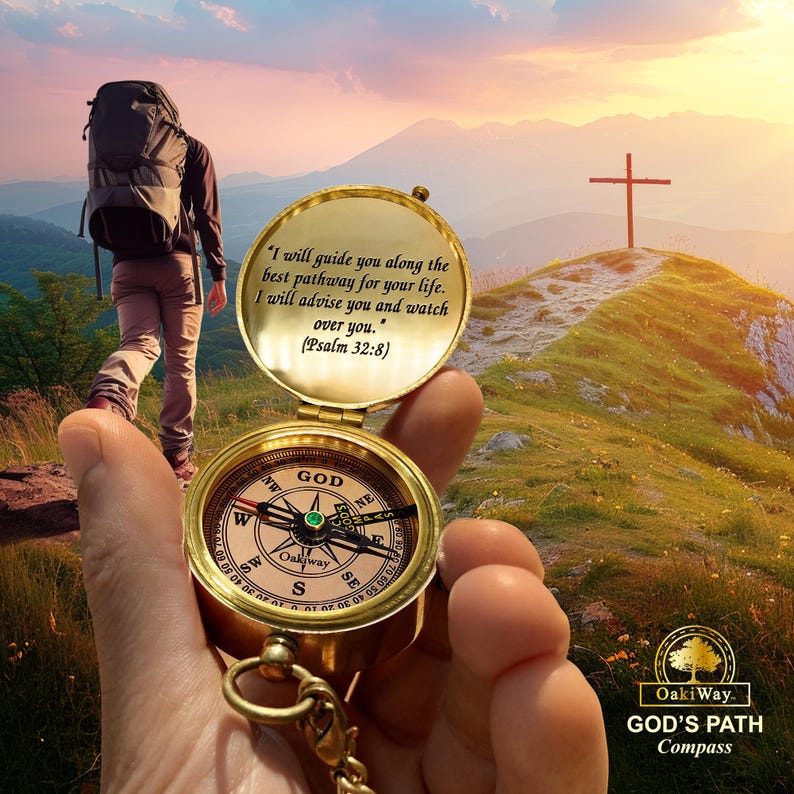 God's Path Compass – Religious Gifts for Men, Baptism Teenage Boys ...