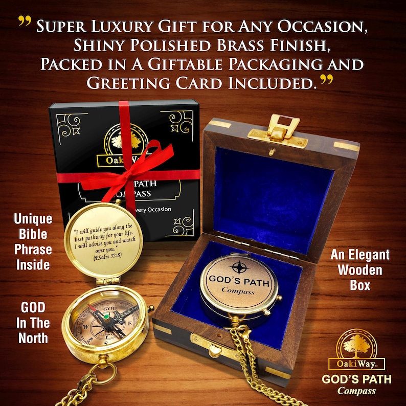 God's Path Compass – Religious Gifts for Men, Baptism Teenage Boys ...