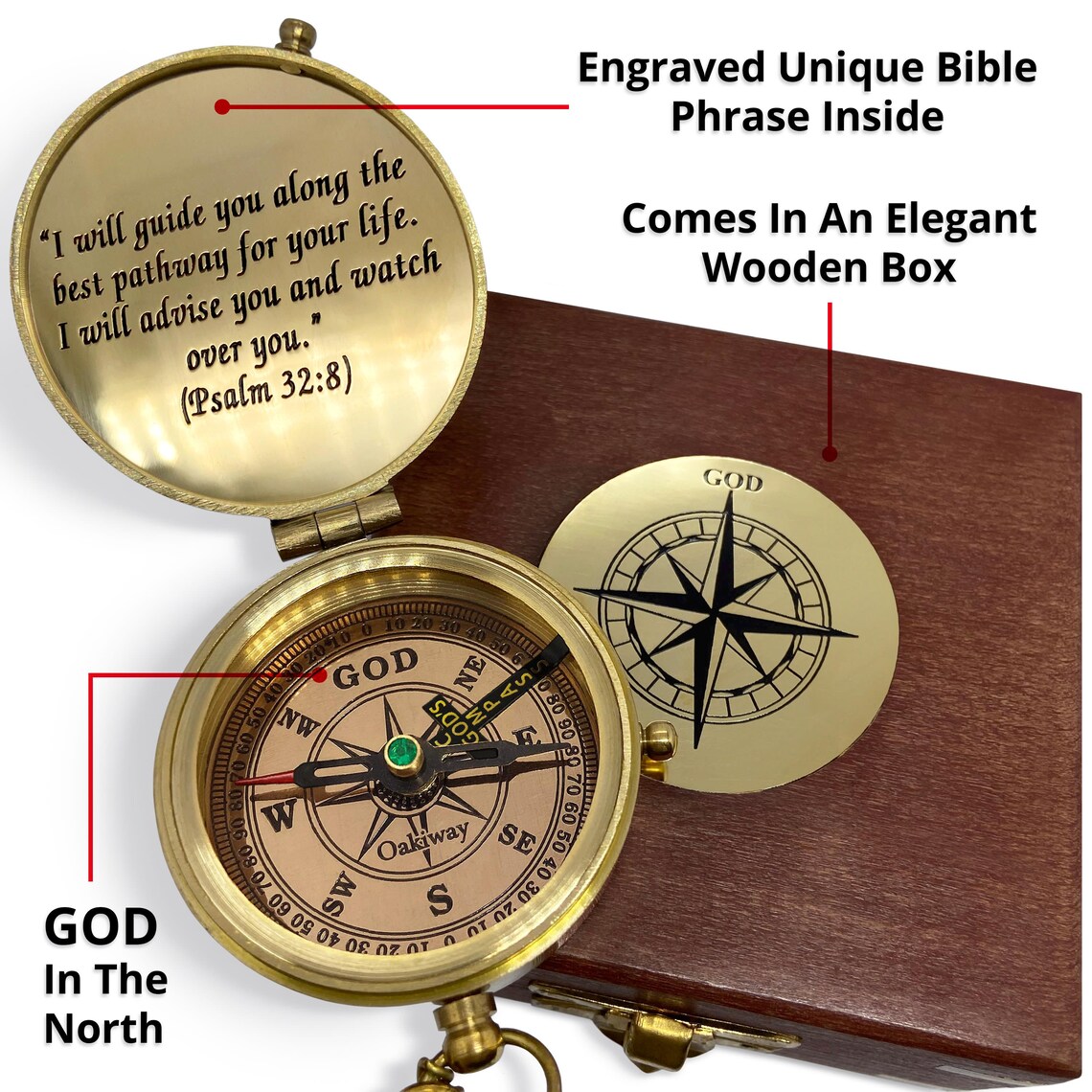 God's Path Compass - Religious Gifts for Men, Baptism Gift for Teenage ...