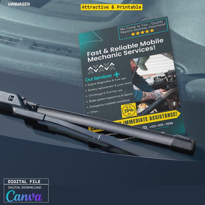 Mobile Car Mechanic Flyer – Printable Mobile Mechanic Template ...