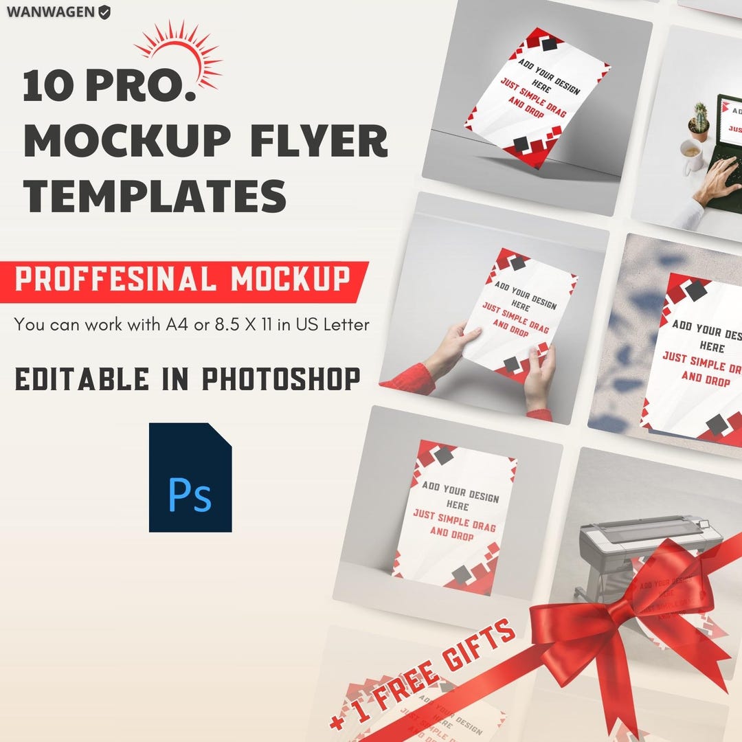 Flyer Mockup PSD Bundle – A4 & US Letter, Editable Photoshop Templates ...
