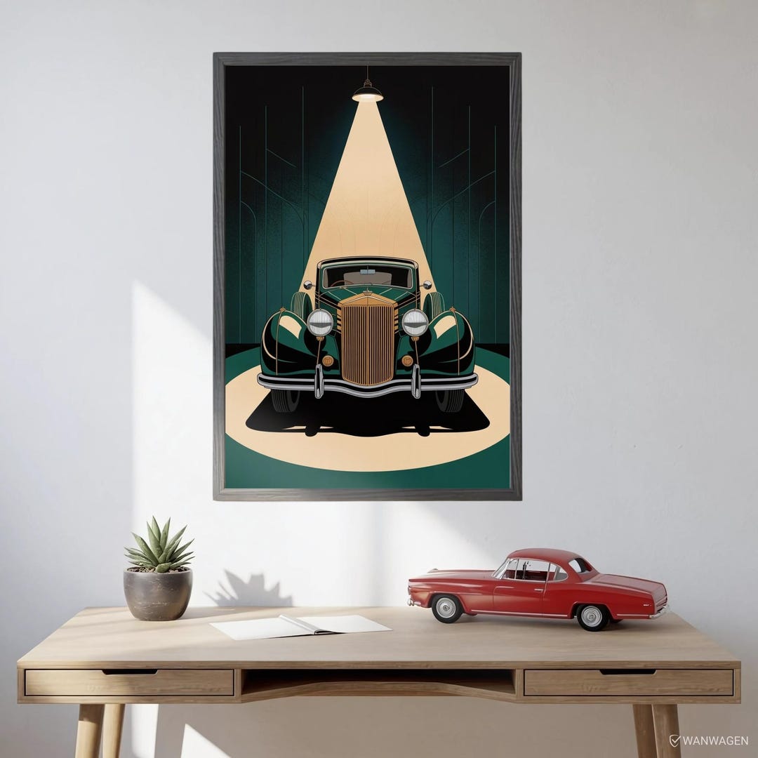 Classic Car Art Deco Print – Vintage Luxury Auto Wall Art – Perfect ...