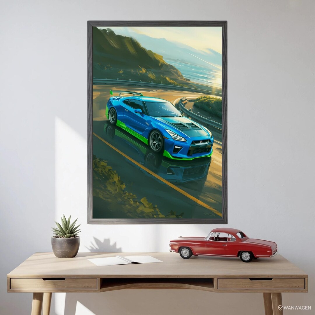 Japanese JDM Racing Car Wall Art – Modern Sports Car Poster Print ...