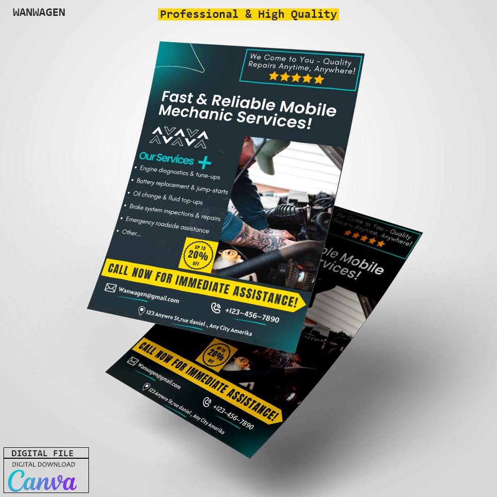 Mobile Car Mechanic Flyer – Printable Mobile Mechanic Template ...
