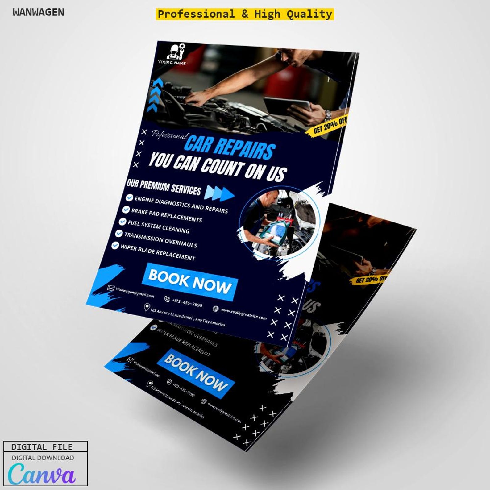 Car Repair Flyer – Editable Auto Mechanic Flyer , Car Service Flyer ...