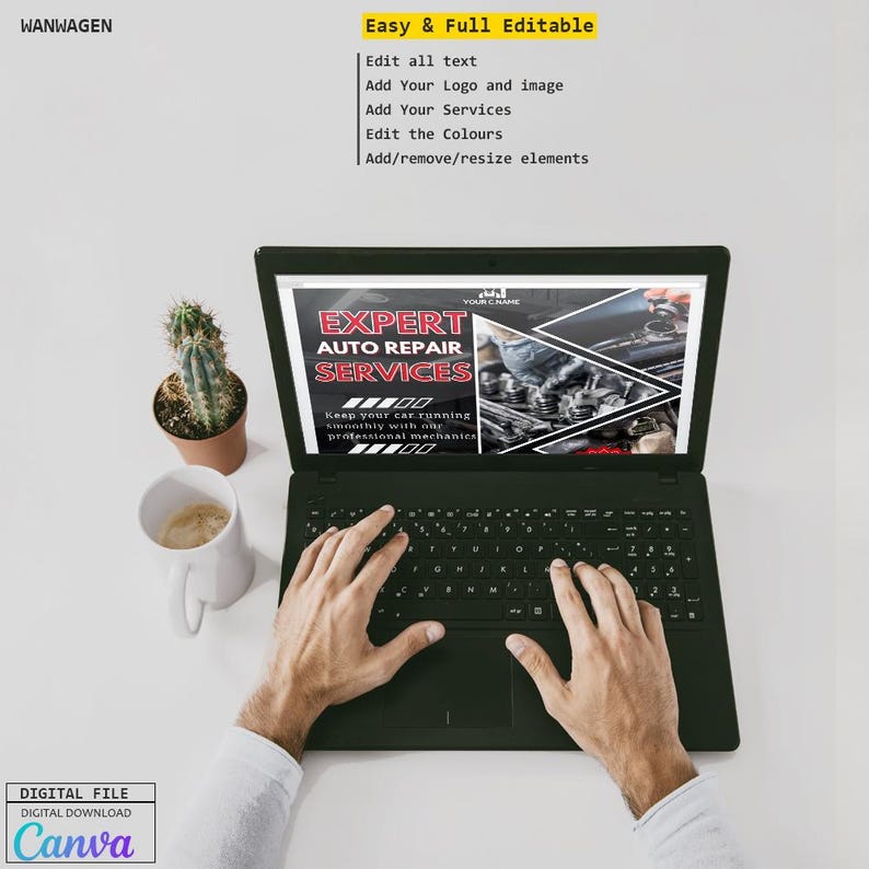 Auto Repair Shop Flyer Template – Printable Car Workshop (A4, Canva) - Etsy