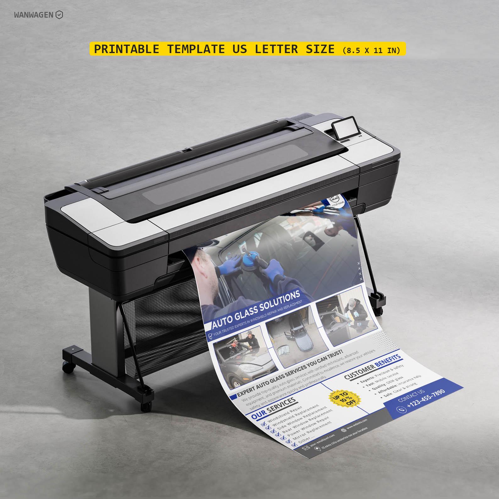 Auto Glass Service Flyer Template – Editable Windshield Repair Canva ...