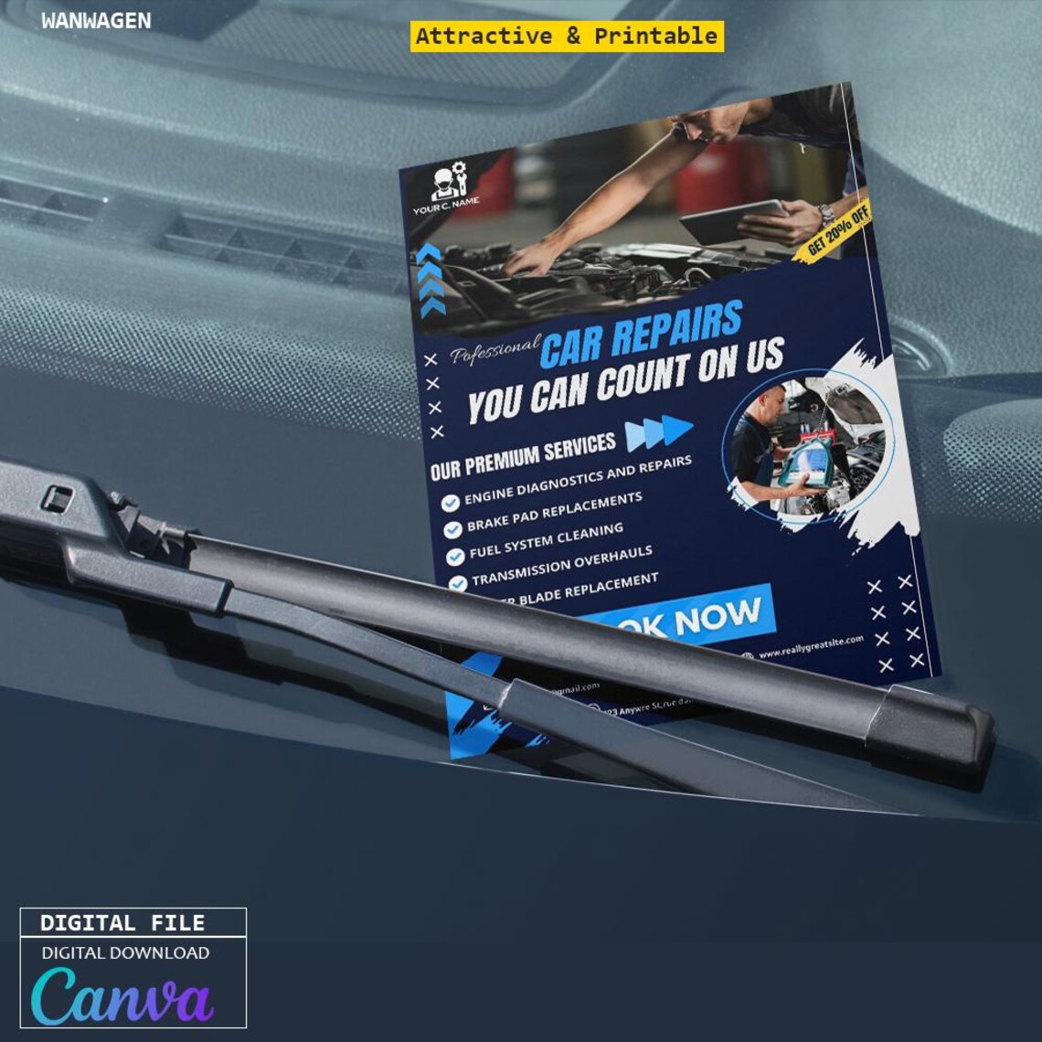 Car Repair Flyer – Editable Auto Mechanic Flyer , Car Service Flyer ...