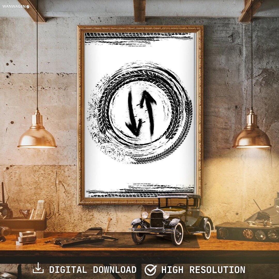 Tire Wall Art Digital Prints, Automotive Wall Art, Minimalist Decor ...