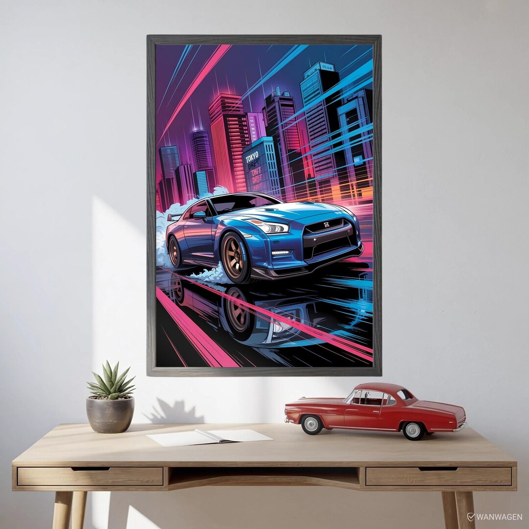 JDM Sports Car Poster – Japanese Street Racing Wall Art – Drift Car ...