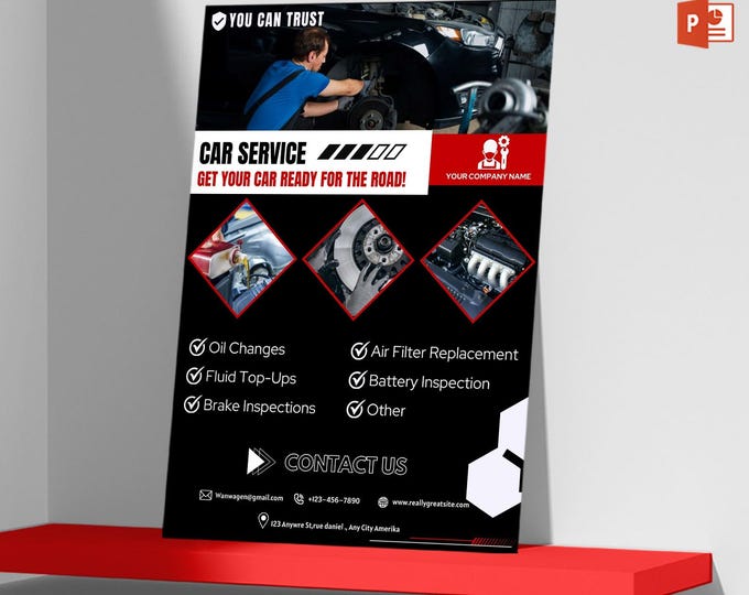 Car Repair Flyer Template – Customizable Design for Auto Repair Shop ...