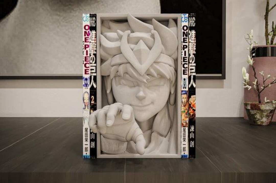 Anime Bookend, 3D Printed Decor, Manga Holder, Anime Fan Gift, Fantasy ...