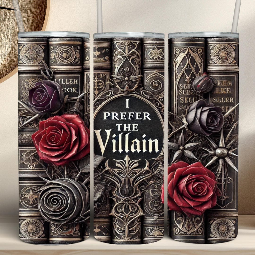 Gothic Book Lover Tumbler Wrap | Dark Academia Book Stack | Villain ...