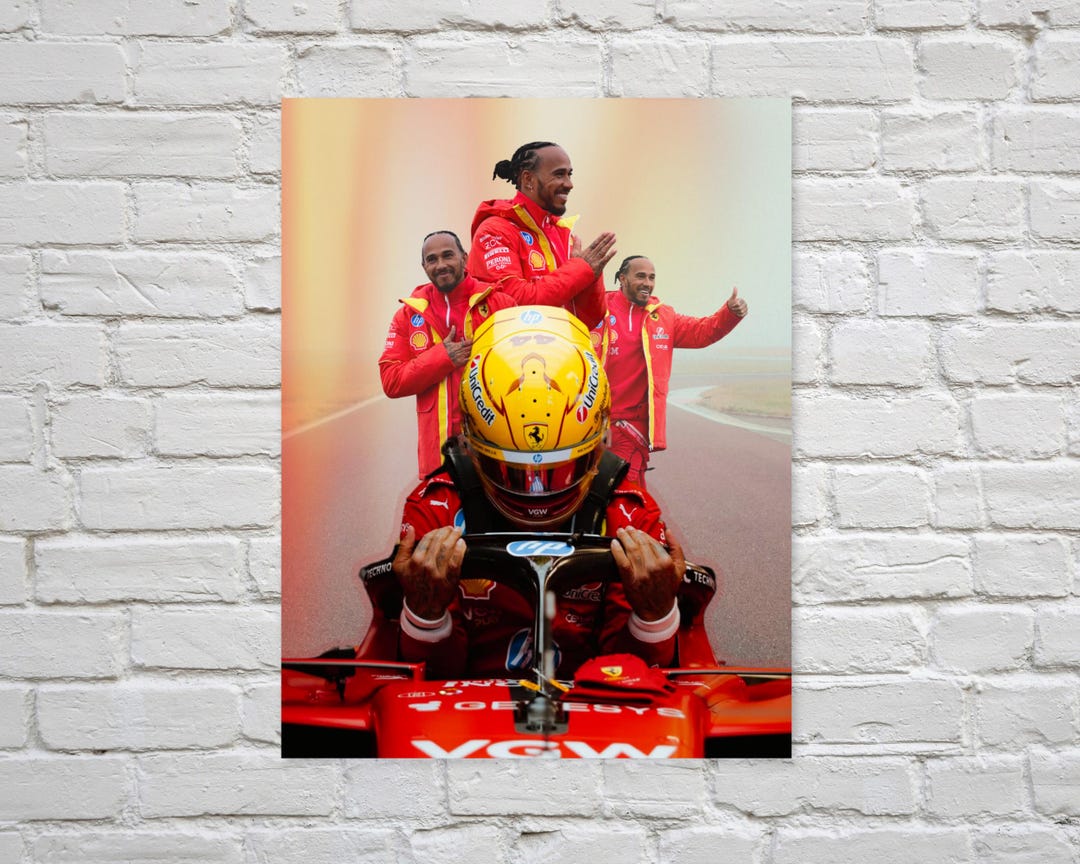 Lewis Hamilton Poster, Ferrari Lewis Print, Lewis Hamilton Scuderia ...
