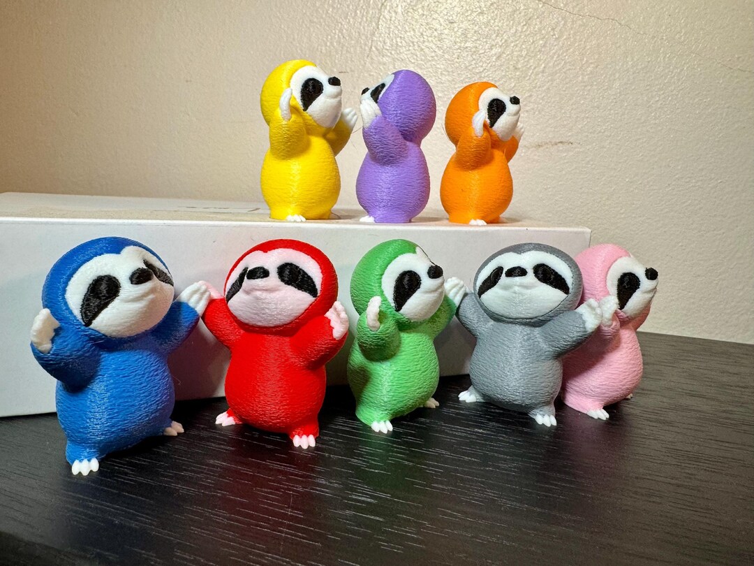 Cute Matte Color Sloth Figurine: Ideal Kawaii Sloth Gift for Animal ...