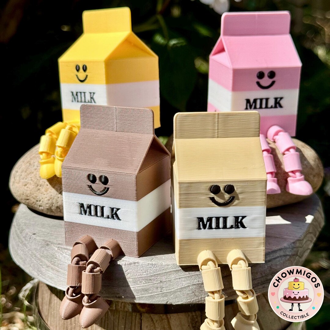 Kawaii Milk Carton Figure: Chowmigos Collectible Desk Decor - Etsy