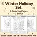 Winter Coloring Pages for Kids: Holiday Activity Bundle (digital ...