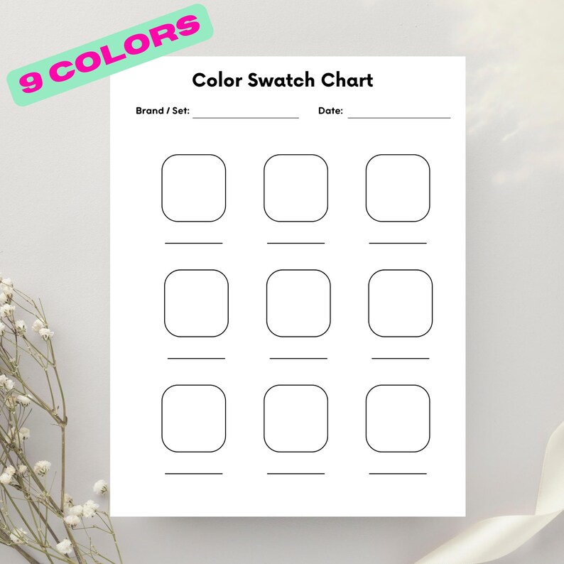 Color Swatch Chart , Cute Color Swatch Chart Printable, Color Swatches ...
