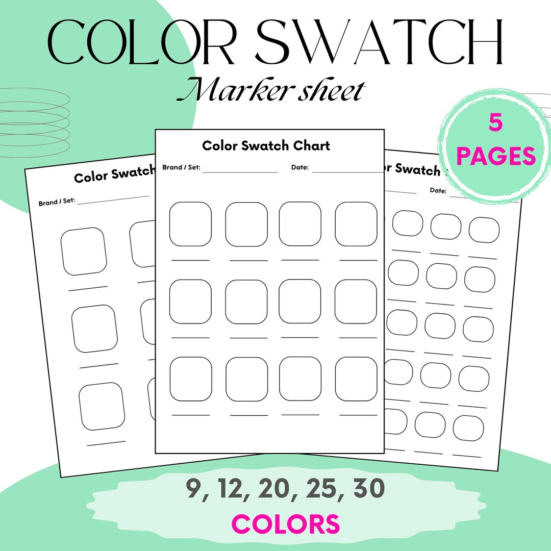 Color Swatch Chart, Cute Color Swatch Chart Printable, Color Swatches ...