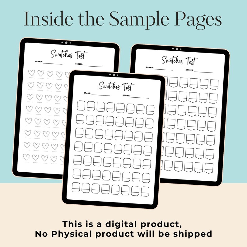 Printable Color Swatch Chart: Artist Template (PDF & PNG Download) - Etsy