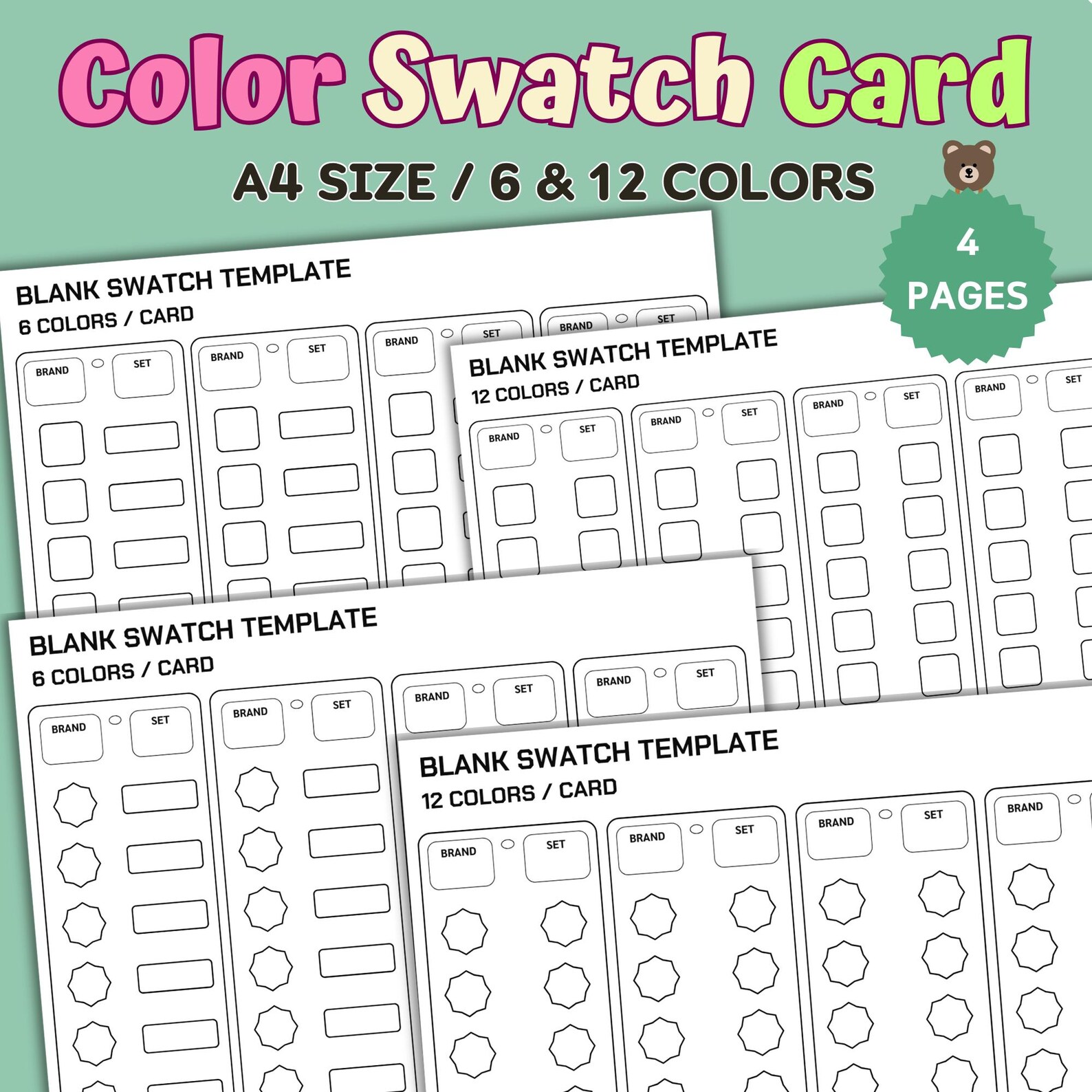 Color Swatch, Color Swatch Cards, Color Swatch Test, Blank Color Card ...