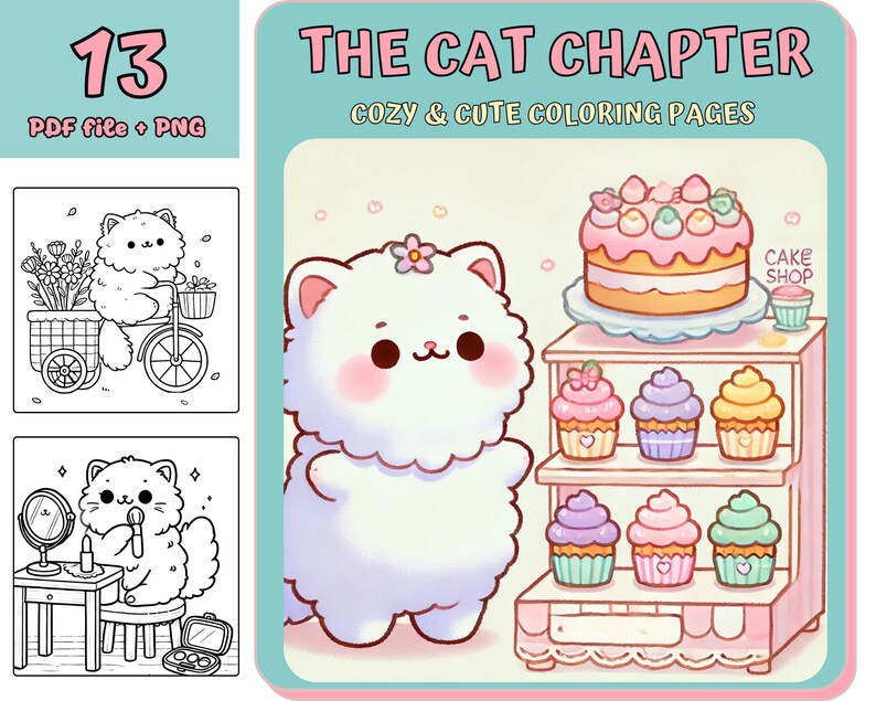 Kawaii Coloring, Coloring Kawaii, Cute Cat Collection, Coloring Book ...