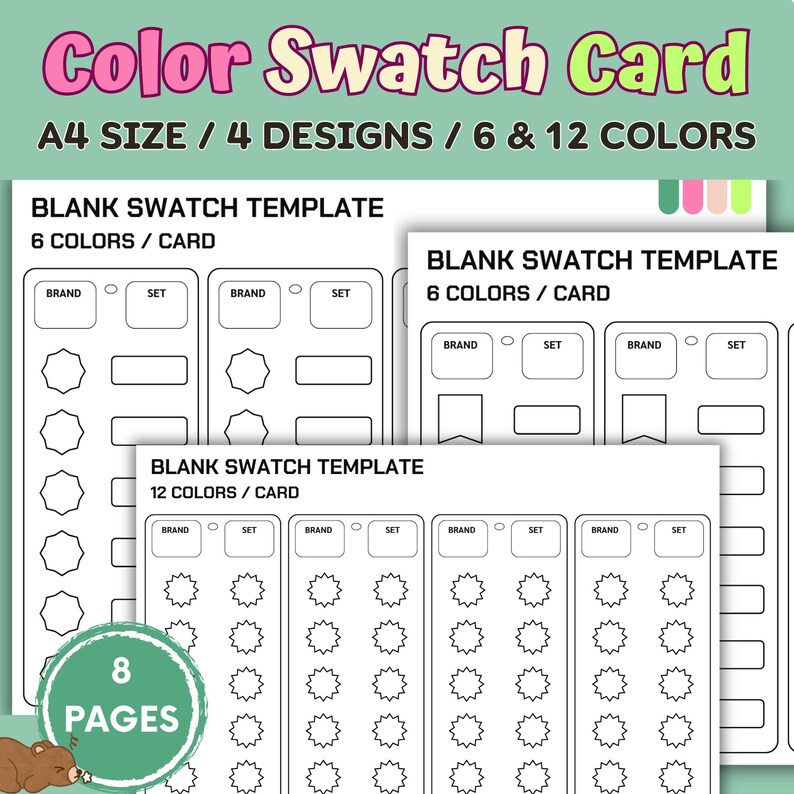 Color Swatch, Color Swatch Cards, Color Swatch Test, Blank Color Card ...