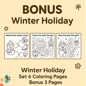 Winter Coloring Pages for Kids: Holiday Activity Bundle (digital ...