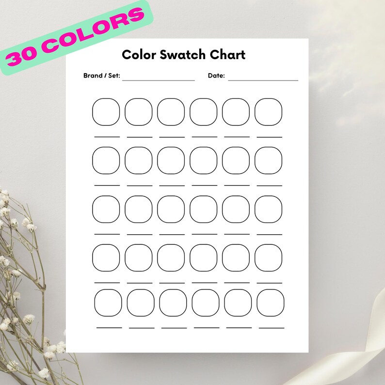 Color Swatch Chart , Cute Color Swatch Chart Printable, Color Swatches ...