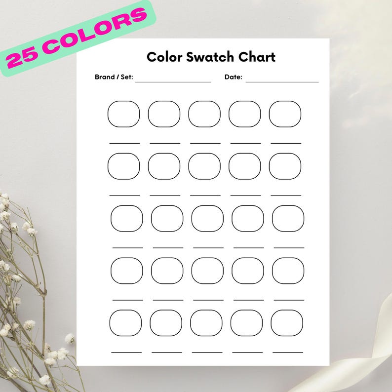 Color Swatch Chart, Cute Color Swatch Chart Printable, Color Swatches ...