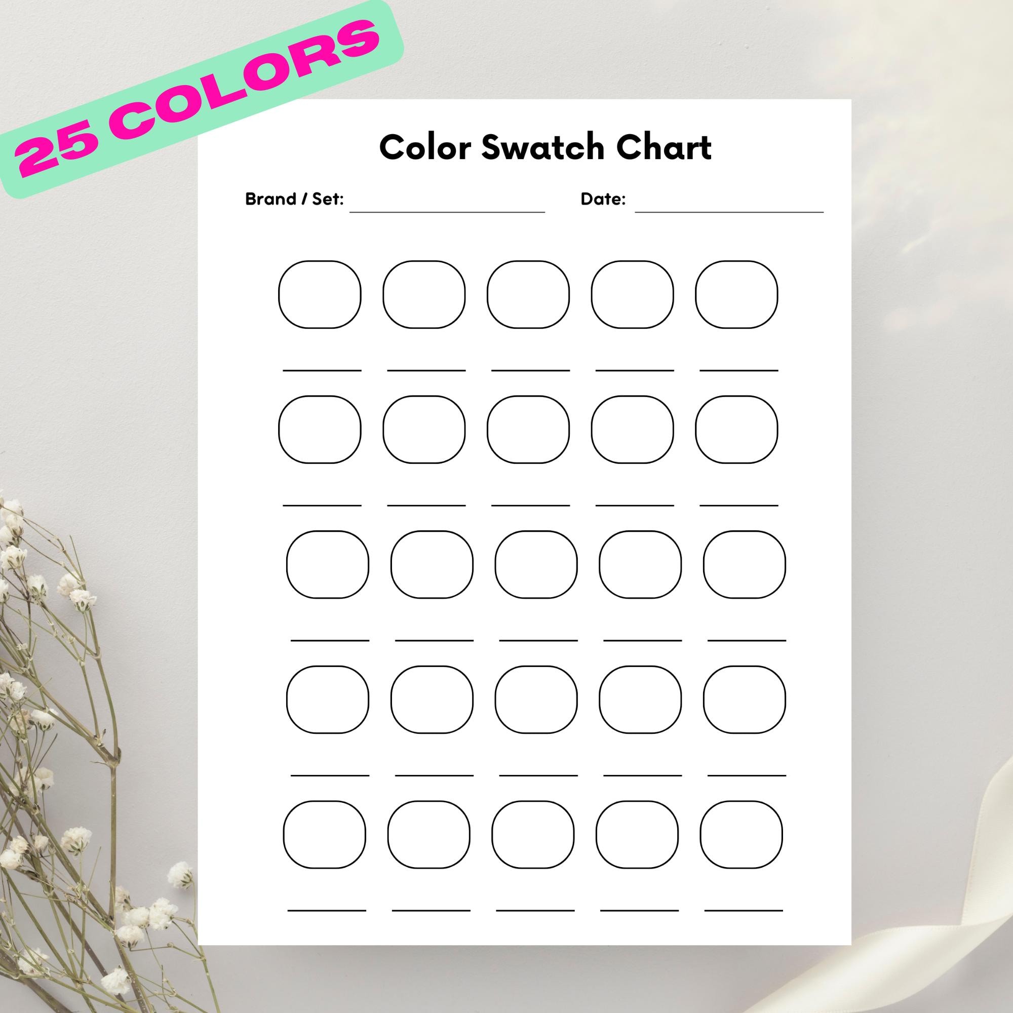 Color Swatch Chart, Cute Color Swatch Chart Printable, Color Swatches ...