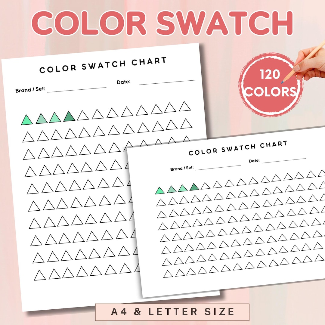 Printable Color Swatch Card Template: DIY Marker Swatch (PDF) - Etsy