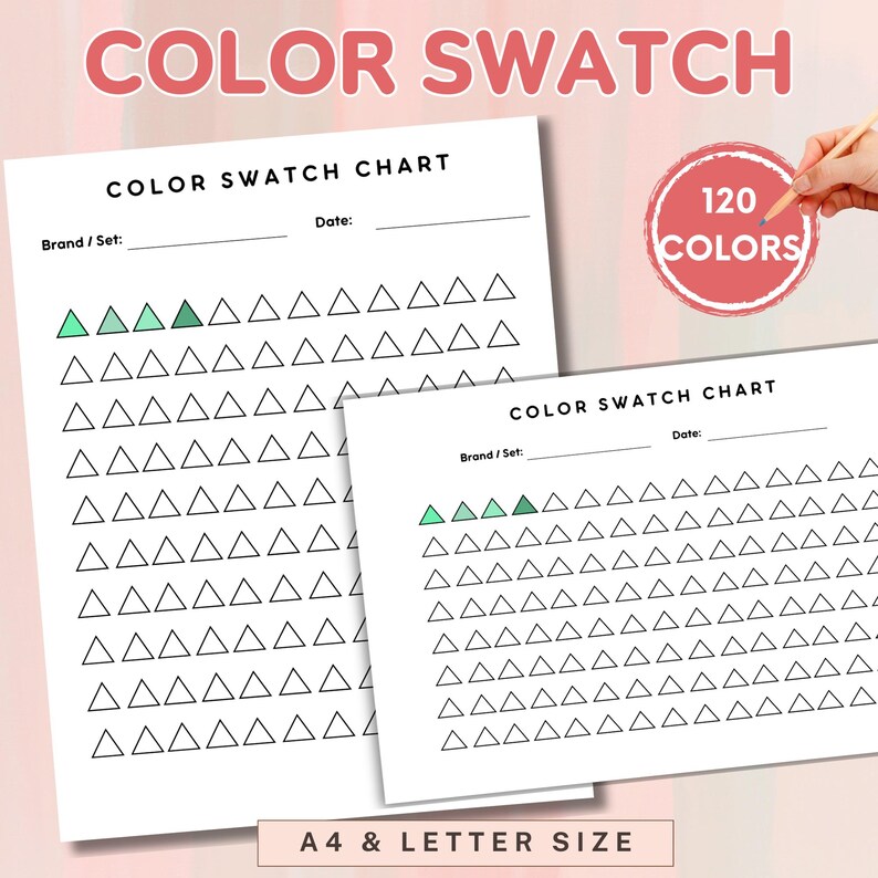 Printable Color Swatch Card Template: DIY Marker Swatch (PDF) - Etsy