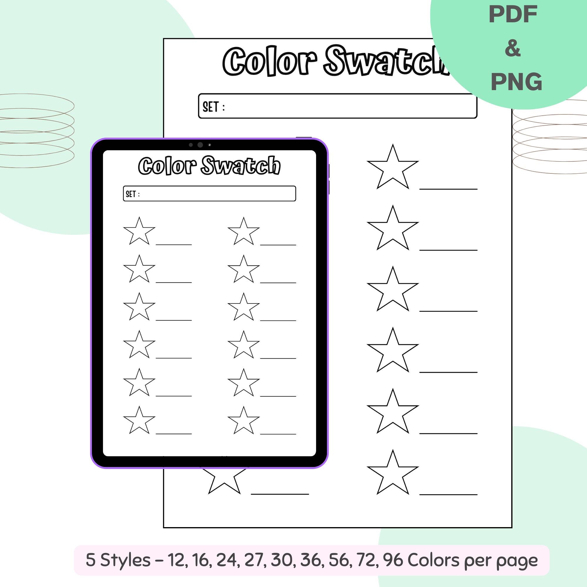 Color Swatch, Cozy Swatch Chart Printable, Color Swatch Template Page ...