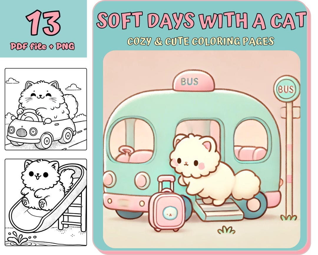 Kawaii Coloring, Coloring Kawaii, Cute Cat Collection, Coloring Book ...