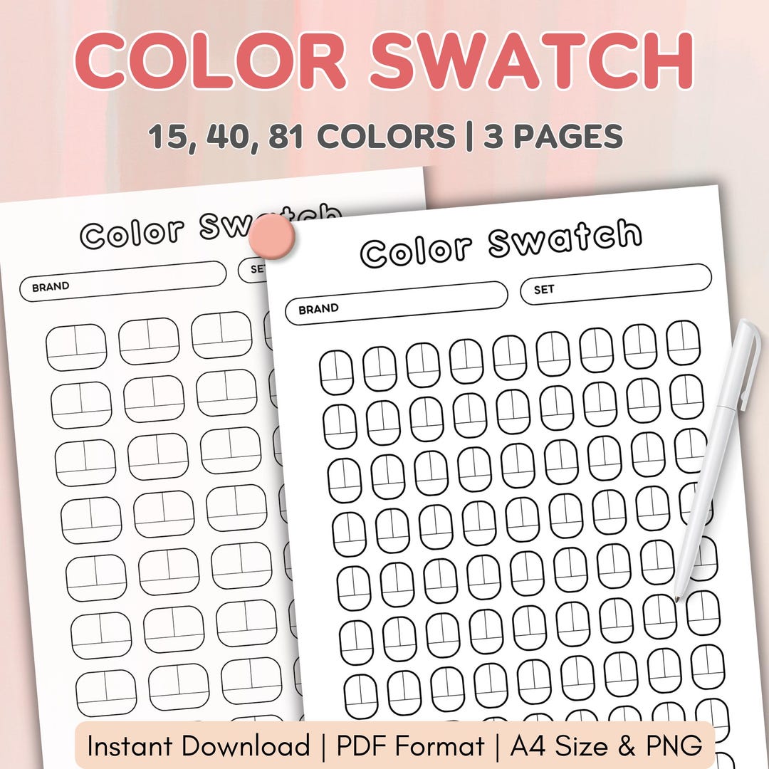 Color Swatch, Color Swatch Chart, Color Swatch Test, Blank Color Test ...