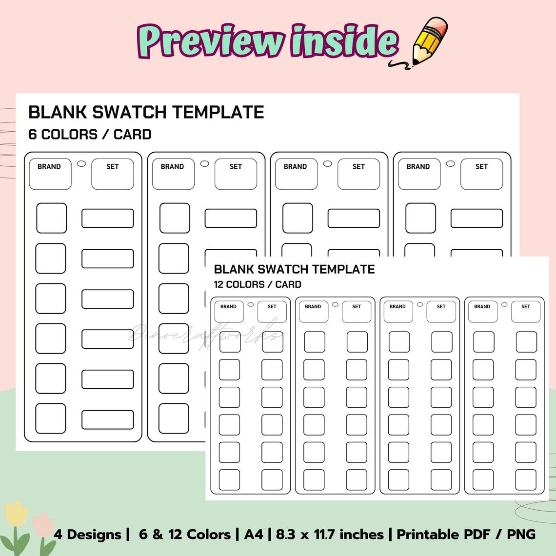 Color Swatch, Color Swatch Cards, Color Swatch Test, Blank Color Card ...